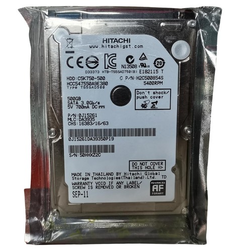 HGST 500GB HCC547550A9E380 5400RPM SATA 2.5" Laptop HDD Hard Disk Drive ...