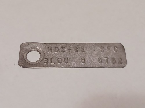 Ford 8 Inch 3L00 Posi Rear End ID Tag WDZ-B2 1969-1970 Torino Fairlane ...