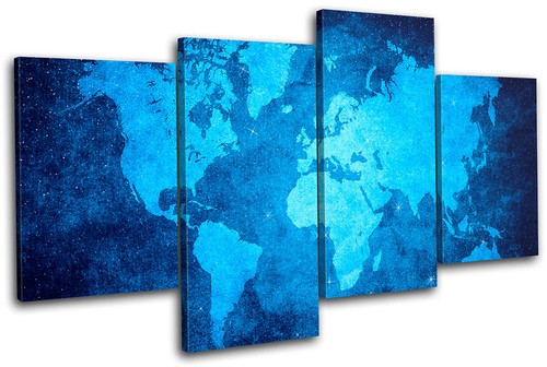 Funky World Atlas Maps Flags MULTI CANVAS WALL ART Picture Print VA | eBay