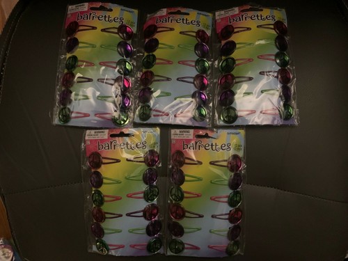Lot of 5 Neon Hippie Peace Girls Hair Barrettes 12ct New | eBay