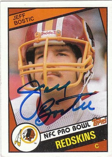 JEFF BOSTIC Autographed Signed 1984 Topps card Washington Redskins COA ...