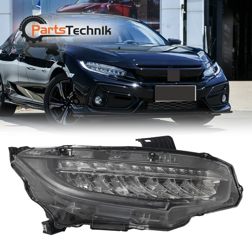 Right Side Headlight Full LED w/DRL Fit 2016-2019 Honda Civic Silver ...