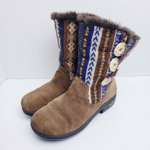 Alegria By Pg Lite Womens Nanook Winter Boots Brown Mid Calf Toggle ...