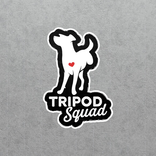Tripod Squad Dog Lover Sticker - Cute Three-Legged Pup Decal #2376 | eBay