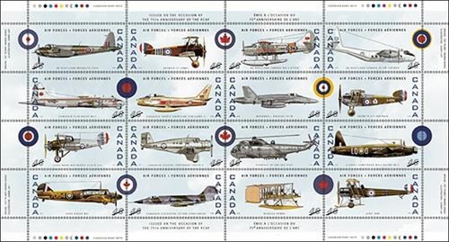 Canada RCAF 75th Anniversary Stamp Sheet | eBay