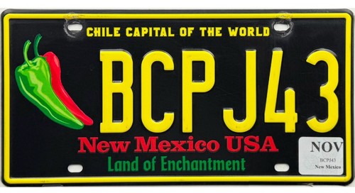 *99 CENT SALE* New Mexico Chile Capital License Plate #BCPJ43 No ...