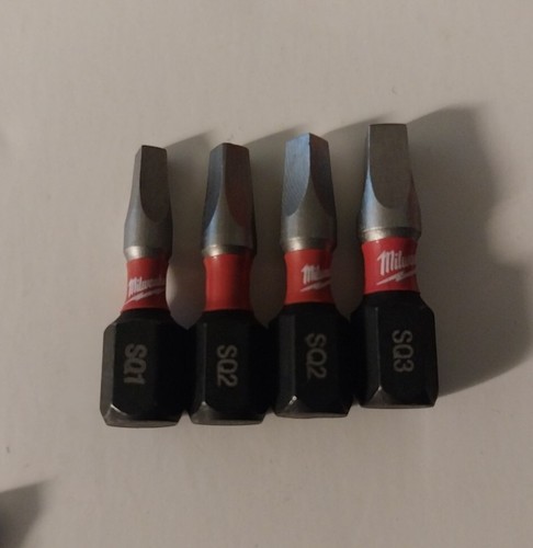 4x New Milwaukee Shockwave Square SQ1 SQ2 SQ3 1" Impact Driver Bits | eBay