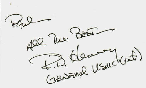 RARE! “USMC Assistant Commandant" General Richard Hearney Hand Signed ...