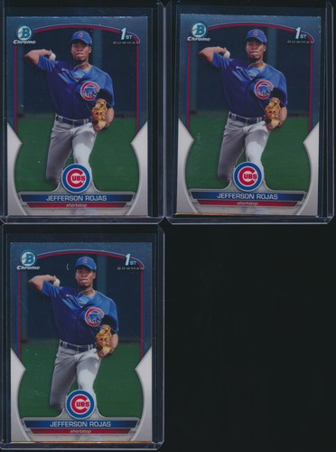 Lot of (3) JEFFERSON ROJAS 1st 2023 Bowman Chrome Prospects CUBS Rookie ...