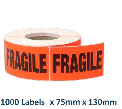 AVERY 937900 Large Adhesive Label 'Fragile' 75mm x 130mm Roll of 1000 ...