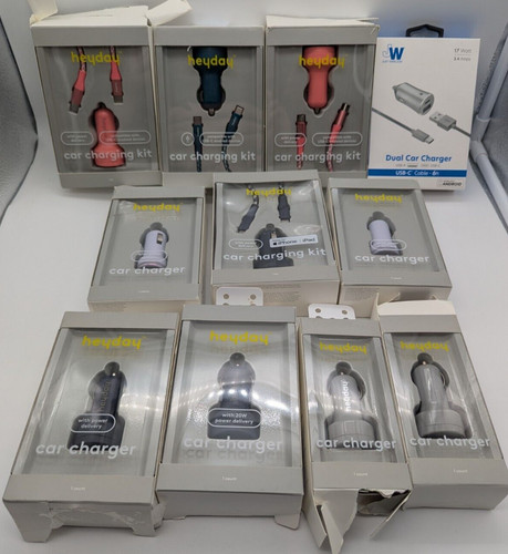 Lot of 16 Assorted USB Car Power Adapters / Charging Cables in Retail ...