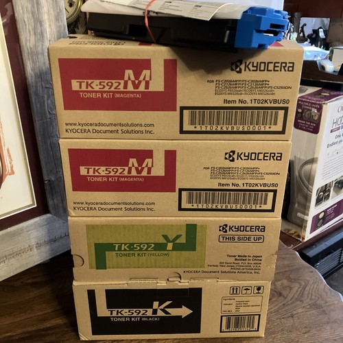 Kyocera TK-592C, TK-592M X 2, TK-592K, TK-592Y Toner Cartridge Set | eBay
