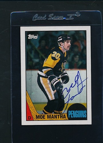 1987/88 Topps #51 Moe Mantha Penguins Signed Auto *C9348 | eBay