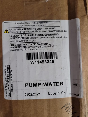 w11458345 OEM Whirlpool Washer Drain Pump New | eBay