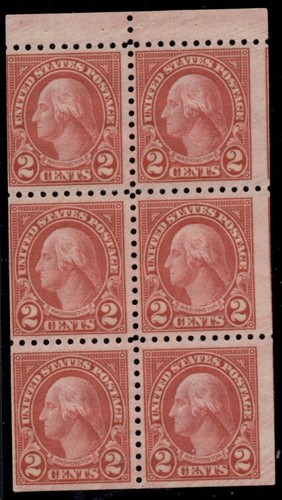 US #583a, 2¢ Booklet Pane of 6, og, NH, extremely fresh & F/VF, Scott ...
