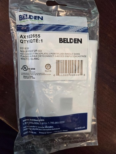 Belden AX102655 KeyConnect Faceplates 2-Port Flush Single-Gang White | eBay
