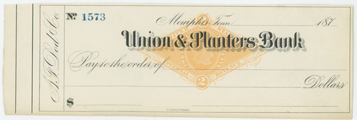 RN-G1 Type G Revenue on MEMPHIS, TN Union & Planters Bank Check 187_ | eBay