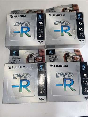 20 Discs Fujifilm DVD-R 80mm 1.4-GB 30 Min 4X Camcorder Video Photo ...