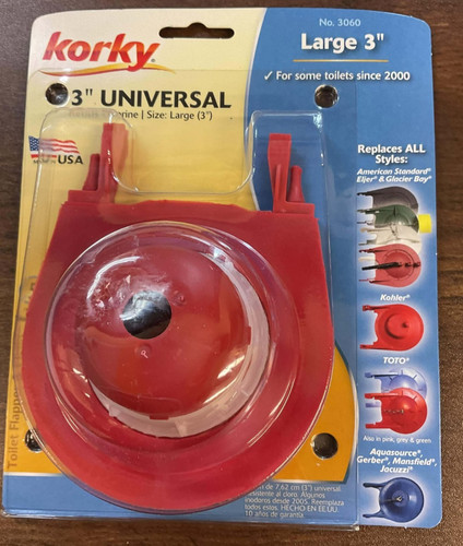 Korky 3" Universal Toilet Flapper 3" Large With Chain #3060 | eBay