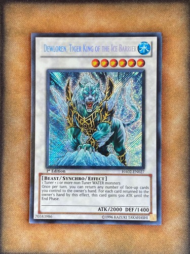Yugioh Dewloren, Tiger King of the Ice Barrier HA02-EN027 Secret Rare ...