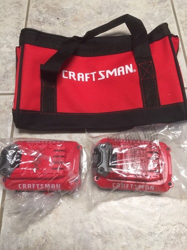 2 x Craftsman 20 Volt Lithium Ion 1.5 AH Battery V20 CMCB2011 + Tool ...