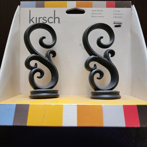 Kirsch Scroll Finials Black Bronze | eBay