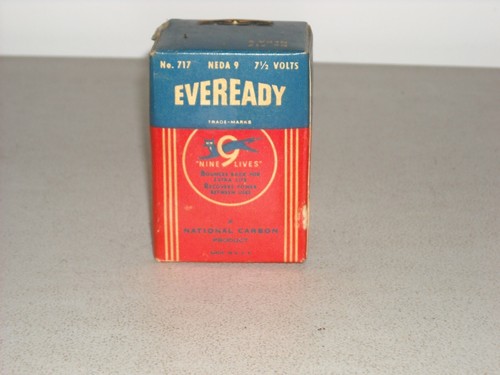 Vintage Eveready 9 Lives No. 717 NEDA 9 Radio “A” Battery 7 1/2 Volts ...