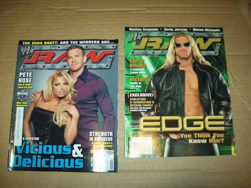 * WWE RAW Mags 2004 EDGE MICHAELS The Rock HOGAN UNDERTAKER Stratus ...