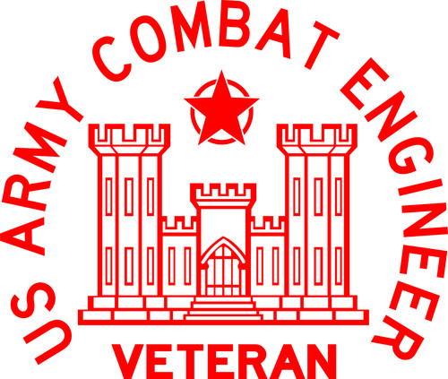 U.S. ARMY COMBAT ENGINEER VETERAN VINYL DECAL STICKER CAR TRUCK FREE ...