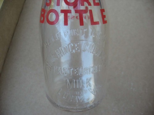 1/2 PINT 3 CENT DEPOSIT BLUE RIDGE CREAMERY LURAY VA VIRGINIA MILK ...