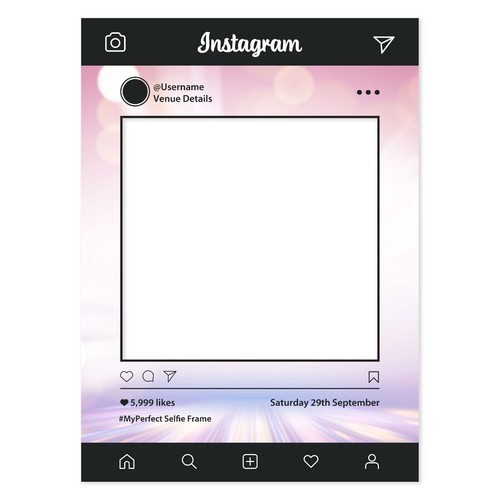 PERSONALISED SELFIE FRAME CUSTOM SOCIAL MEDIA PHOTO BOARD INSTAGRAM ...