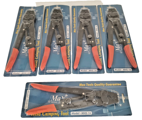 5x Hand Crimping Tool MAX TOOLS MODEL MHS-16 1.25-16 mm² 16-5AWG *NEW ...