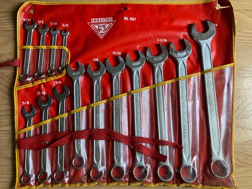 Vintage Indestro 14Pc SAE Wrench Set 1067 USA Auto mechanics Tools | eBay