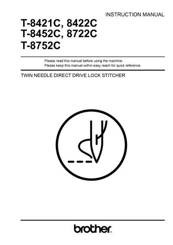 Brother T-8422 C T-8722C Sewing Machine Owners Instruction Manual ...