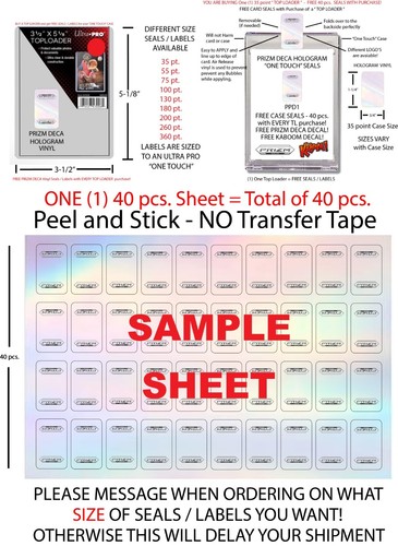 ONE TOUCH STICKERS PANINI PRIZM DECA CARD SEALS PRIZM DECA CARDS LABELS ...