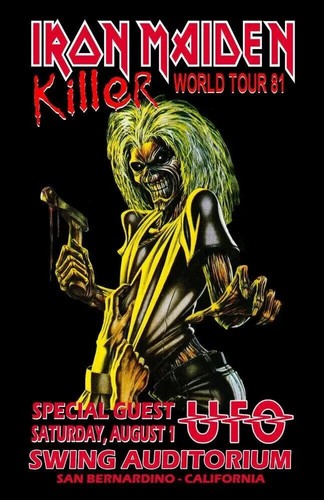 1981 IRON MAIDEN CONCERT POSTER WALL ART PRINT UFO BAND SIZE 10 X 15 ...