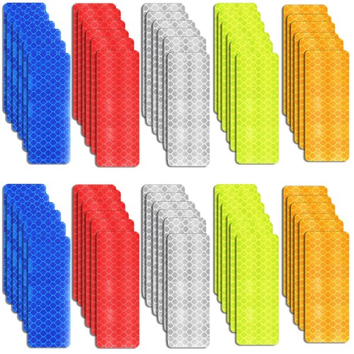 100 Pack Reflective Self Adhesive Tape Warning Reflectors for Clothes ...