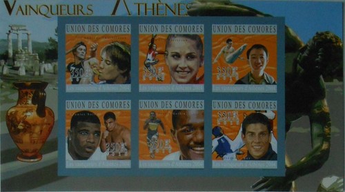 Olympic Games 2004 Athens Winners Comores Comoros ms Mi.2873-78 # ...