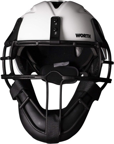 Worth LGTPH Legit Slowpitch Softball Pitchers Helmet Mask, White WLGTPH ...