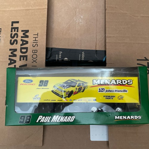 Menards 98 Paul Menard Yellow Racing Semi Truck Trailer Collectible | eBay