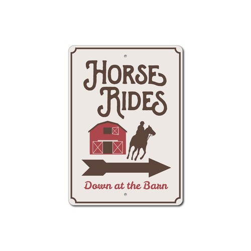 Horse Rides Sign, Horse Barn Decor, Horse Barn Aluminum Metal Decor ...