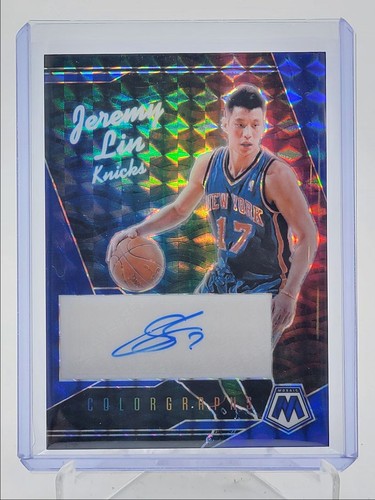 JEREMY LIN 2024-25 MOSAIC COLORGRAPHS AUTOGRAPH BLUE PRIZM AUTO /35 ...