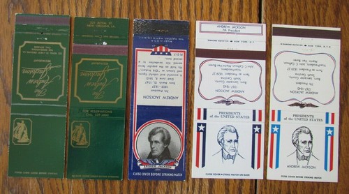 FAMOUS PEOPLE MATCHBOOK MATCHCOVERS: PRESIDENT ANDREW JACKSON -E10 | eBay