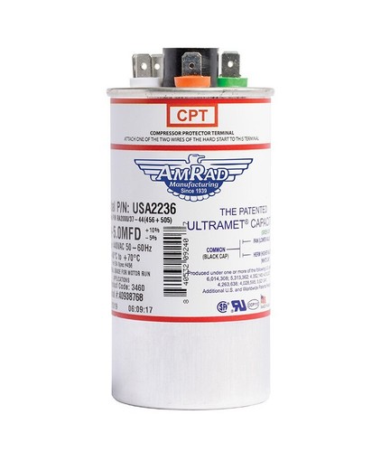 MARS USA2236 AmRad 45/5 MFD 370/440V Round Motor Dual Run Capacitor ...