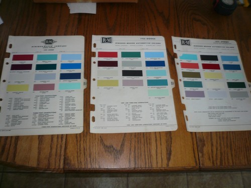 1955 1956 1957 Dodge R & M Paint Colors Samples Chips - Vintage - 3 ...