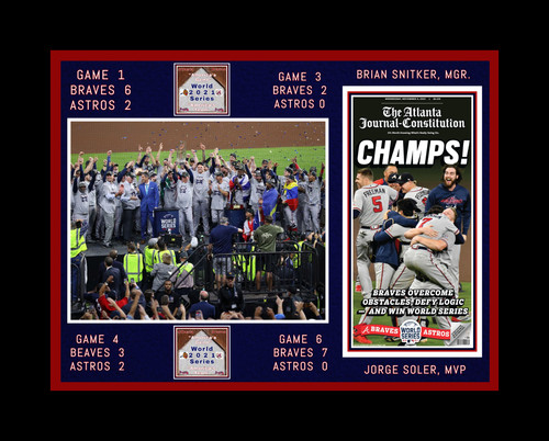 ATLANTA BRAVES 2021 WORLD SERIES CHAMP MATTED COLLAGE OF TEAM PIC ...