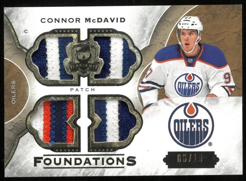 2015-16 UD The Cup Connor McDavid RC Rookie Gold Quad Foundations Patch ...