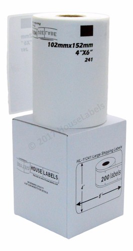 Non-OEM Fits BROTHER DK-1241 Labels (4" x 6") - (2) Rolls of 200 | eBay