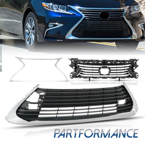 3PCS For 2016-2018 Lexus ES350 ES300h Front Bumper Grille Grill Molding ...