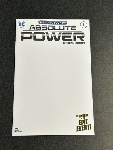 DC Comics FCBD 2024 - ABSOLUTE POWER #1 SPECIAL EDITION BLANK Variant Cover TC16 | eBay